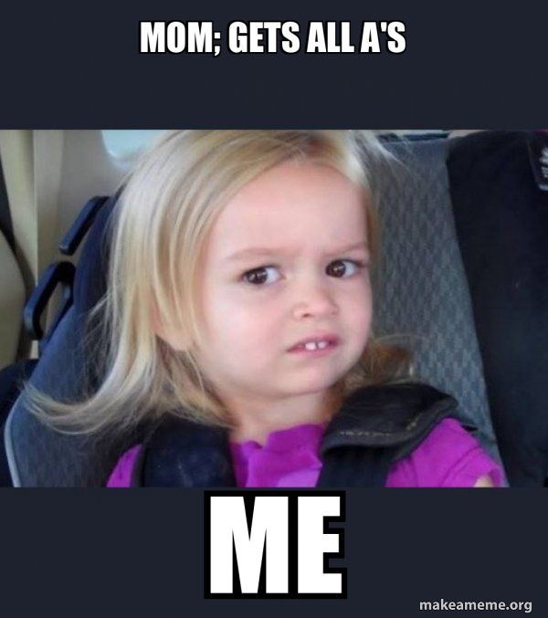 mom; gets all A's Me - Side-Eyes Chloe Meme Generator