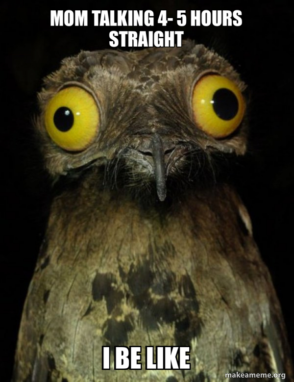 mom talking 4- 5 hours straight I be like - Weird Stuff I do Potoo Meme ...