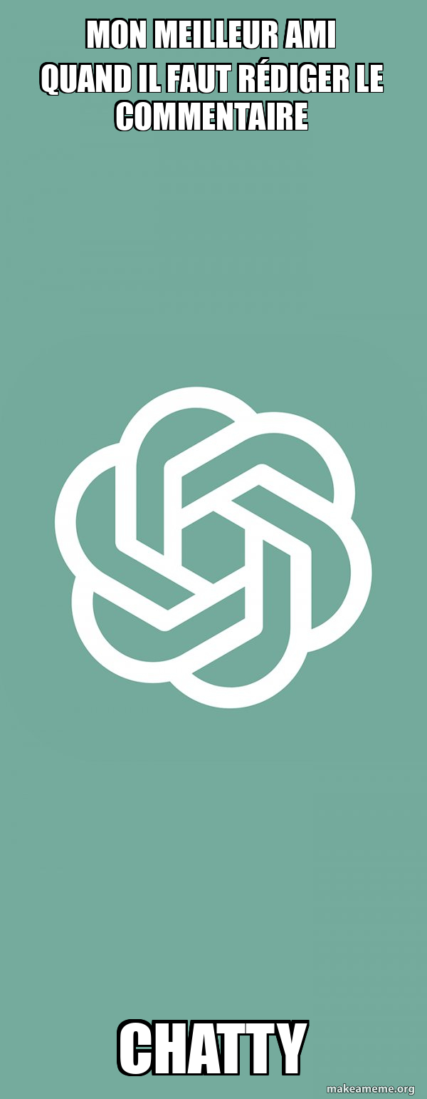 Mon meilleur ami quand il faut rédiger le commentaire Chatty - ChatGPT ...