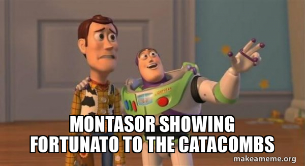 Montasor showing Fortunato to the catacombs - Buzz and Woody (Toy Story ...