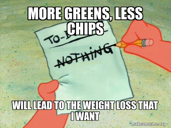 More greens, less chips will lead to the weight loss that I want - TO ...