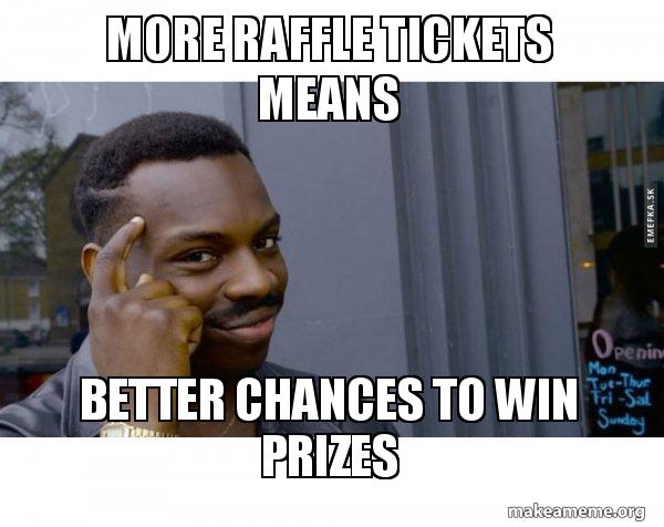 more raffle tickets means better chances to win prizes - Roll Safe ...