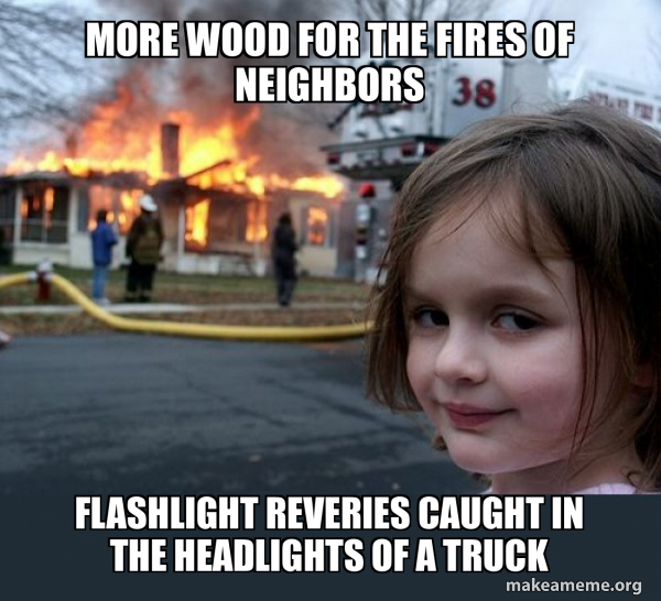 more wood for the fires of neighbors flashlight reveries caught in the ...