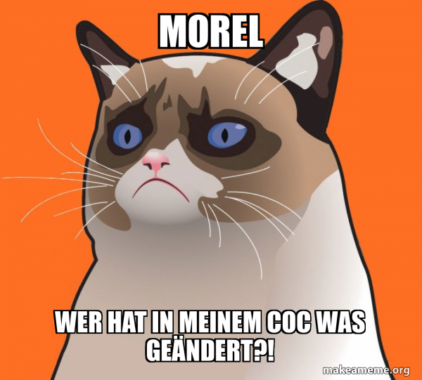 morel WER HAT IN MEINEM COC WAS GEÄNDERT?! - Cartoon Grumpy Cat Meme ...