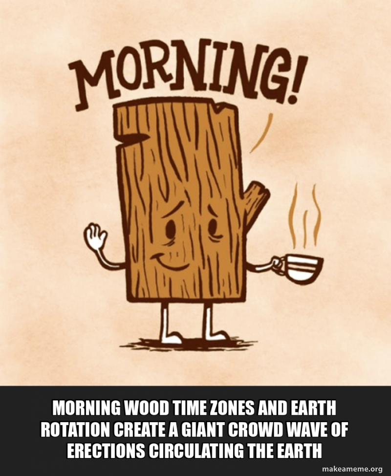 Morning wood time zones and earth rotation create a giant crowd wave of ...