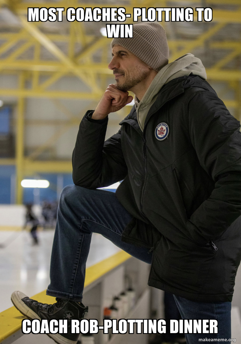 most coaches- plotting to win Coach rob-plotting dinner Meme Generator