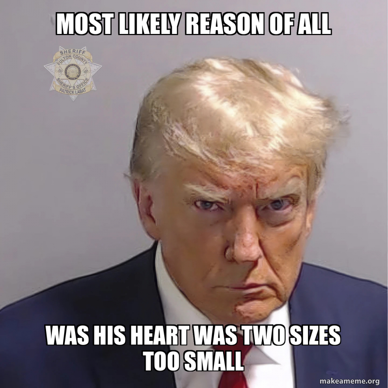 Most likely reason of all was his heart was two sizes too small Meme ...