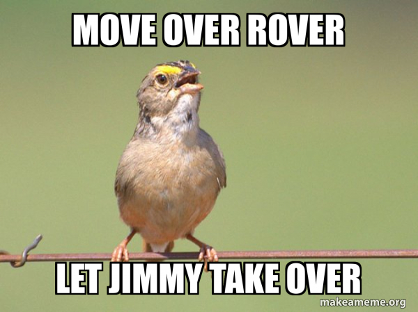MOVE OVER ROVER LET JIMMY TAKE OVER - Common Opinion Sparrow Meme Generator