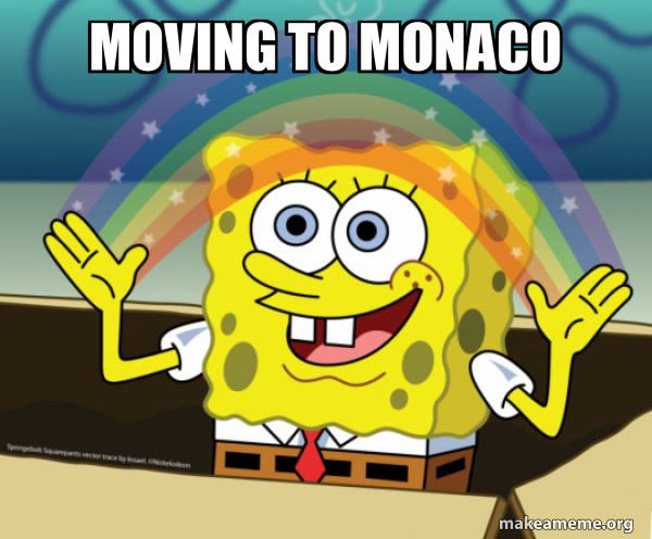 Moving to Monaco - Rainbow SpongeBob Meme Generator
