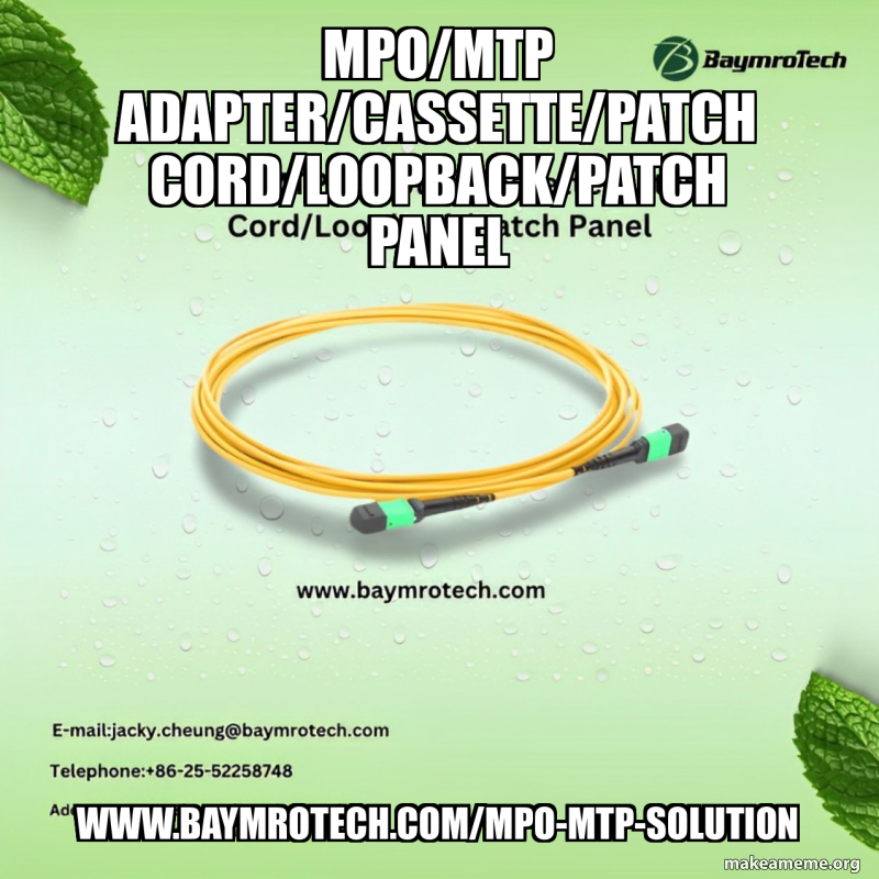 MPO/MTP Adapter/Cassette/Patch Cord/Loopback/Patch Panel www.baymrotech.com/mpo-mtp-solution ...
