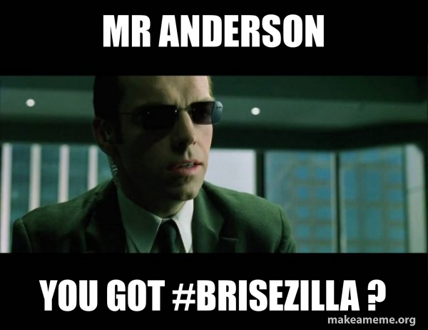 Mr Anderson you got #brisezilla ? - Agent Smith from the Matrix Meme ...