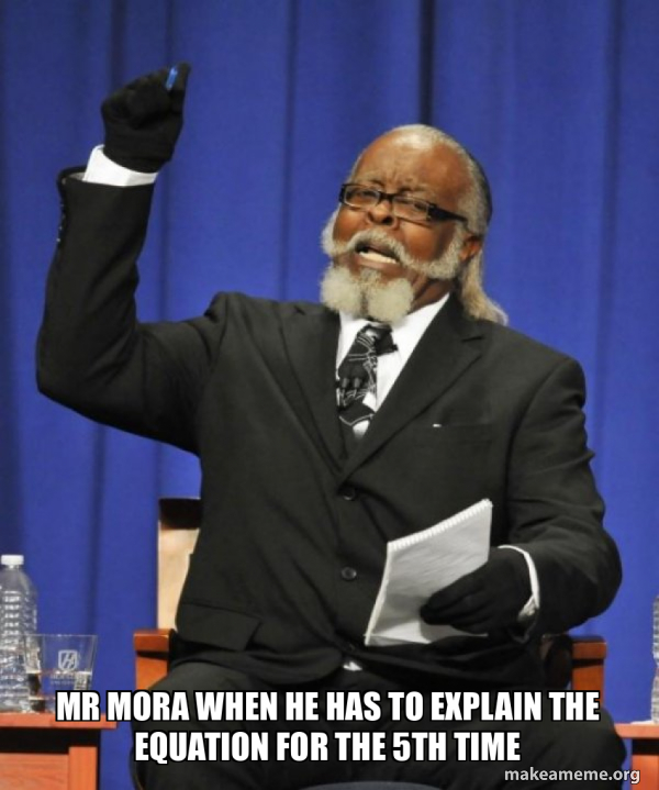 Mr Mora when he has to explain the equation for the 5th time - Too Damn ...