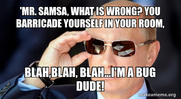 'Mr. Samsa, what is wrong? You barricade yourself in your room, Blah ...