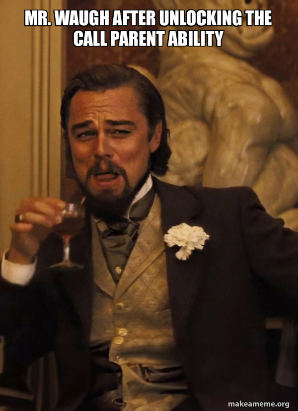 Mr. Waugh after unlocking the call parent ability - Leonardo DiCaprio ...