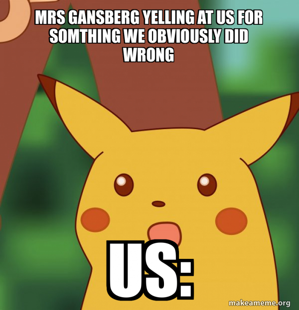 Mrs gansberg yelling at us for somthing we obviously did wrong US ...