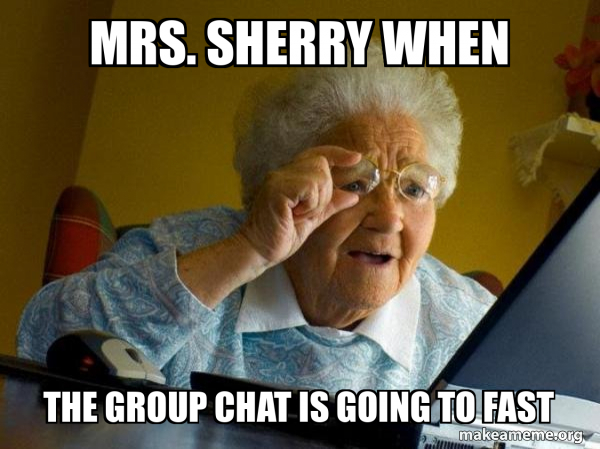 MRS. SHERRY WHEN tHE GROUP CHAT IS GOING TO FAST - Internet Grandma ...