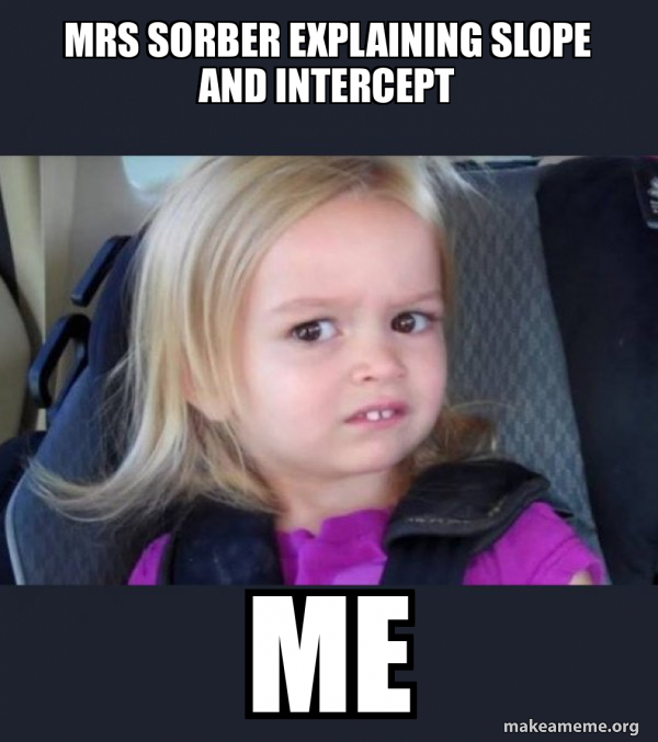 Mrs Sorber explaining slope and intercept Me - Side-Eyes Chloe Meme ...