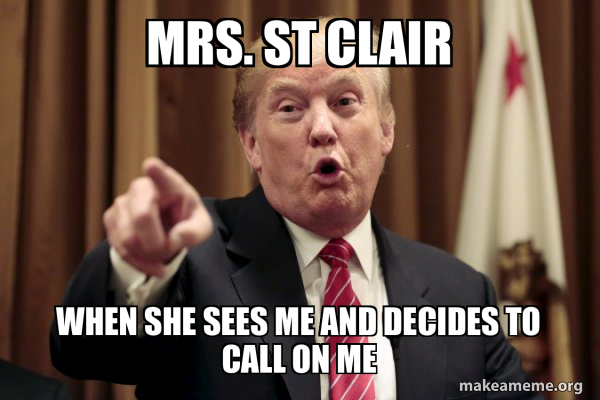 Mrs. St Clair when she sees me and decides to call on me - Donald Trump ...