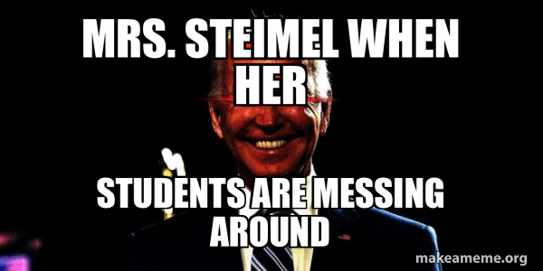 MRS. STEIMEL WHEN HER STUDENTS ARE MESSING AROUND - Dark Brandon Meme ...