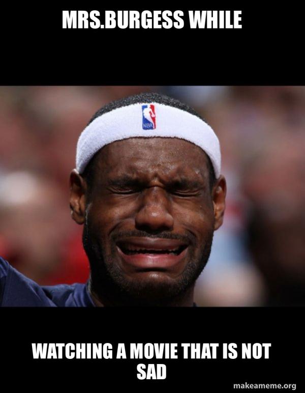Mrs.Burgess while watching a movie that is not sad - Lebron Crying Meme ...