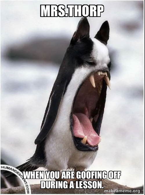 mrs.Thorp When you are goofing off during a LESSON. Meme Generator