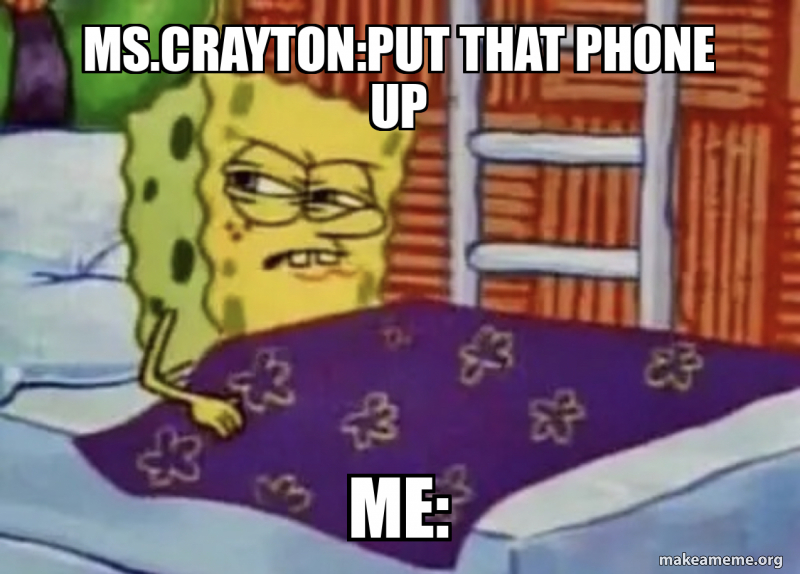 Ms.Crayton:Put That phone up Me: Meme Generator