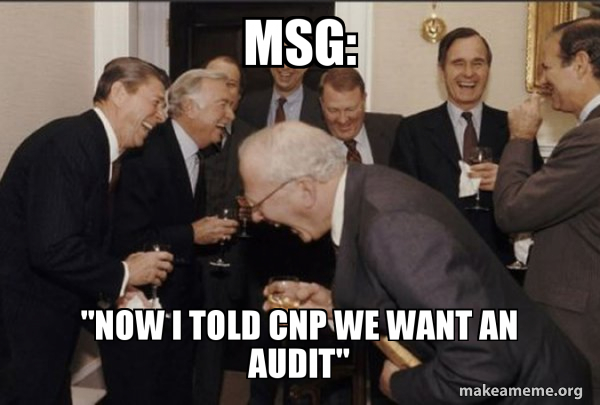 MSG: "now I told CNP we want an audit" - Laughing Men in Suits | And ...