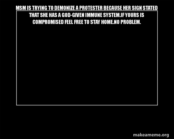 MSM is trying to demonize a protester because her sign stated that she ...