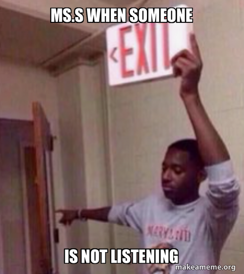 Ms.S when someone is not listening - meme Meme Generator