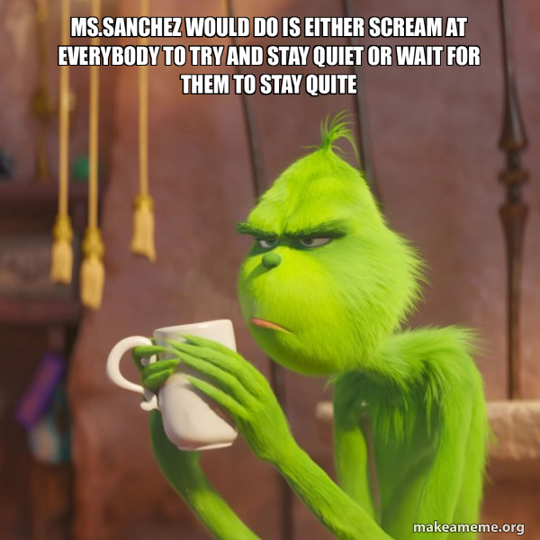 Ms.Sanchez would do is either scream at everybody to try and stay quiet ...