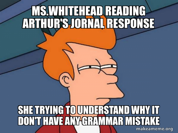 Ms.Whitehead reading Arthur's Jornal Response She trying to understand ...