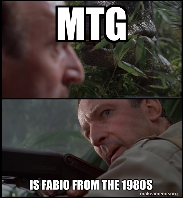 mtg is fabio from the 1980s - Clever Girl Meme Generator