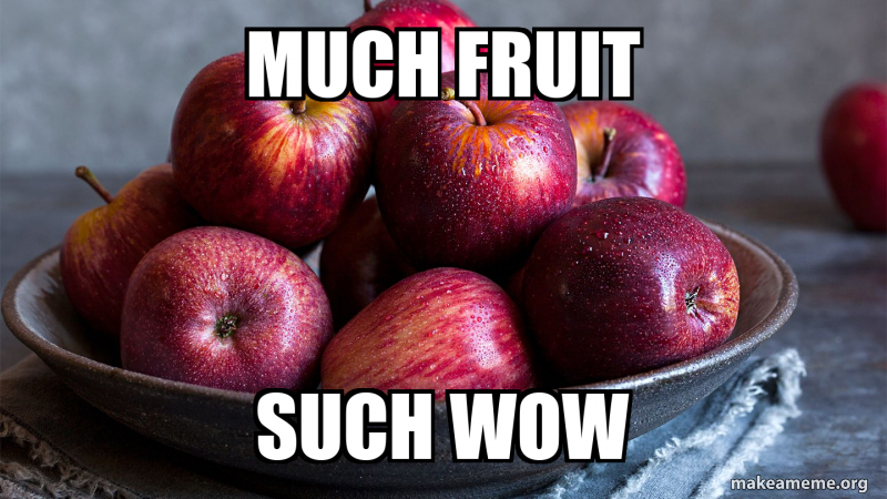 much fruit SUCH WOW Meme Generator