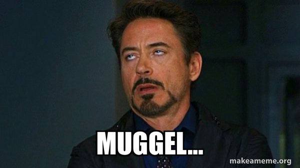 Muggel... - Tony Stark Eye Roll Meme Generator