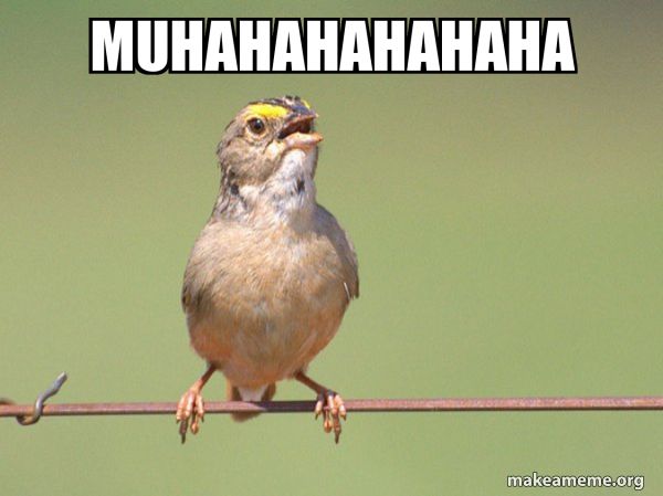 muhahahahahaha - Common Opinion Sparrow Meme Generator