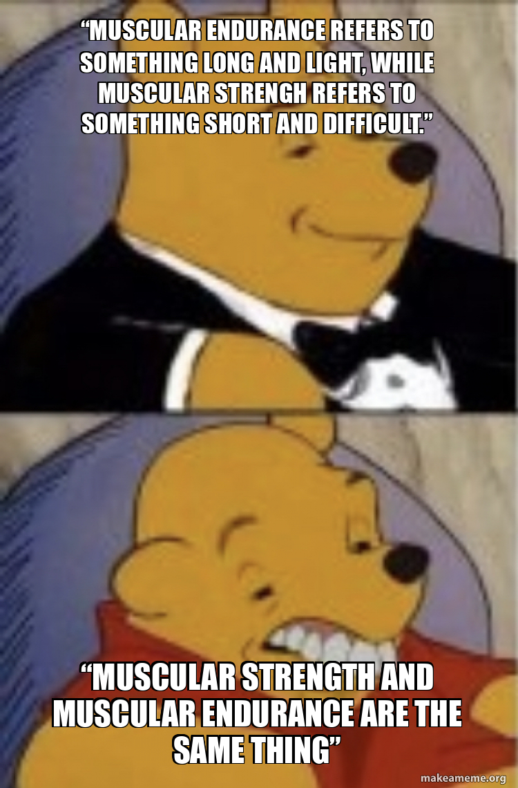 “MUSCULAR ENDURANCE REFERS TO SOMETHING LONG AND LIGHT, WHILE MUSCULAR ...