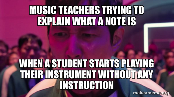 Music teachers trying to explain what a note is When a student starts ...