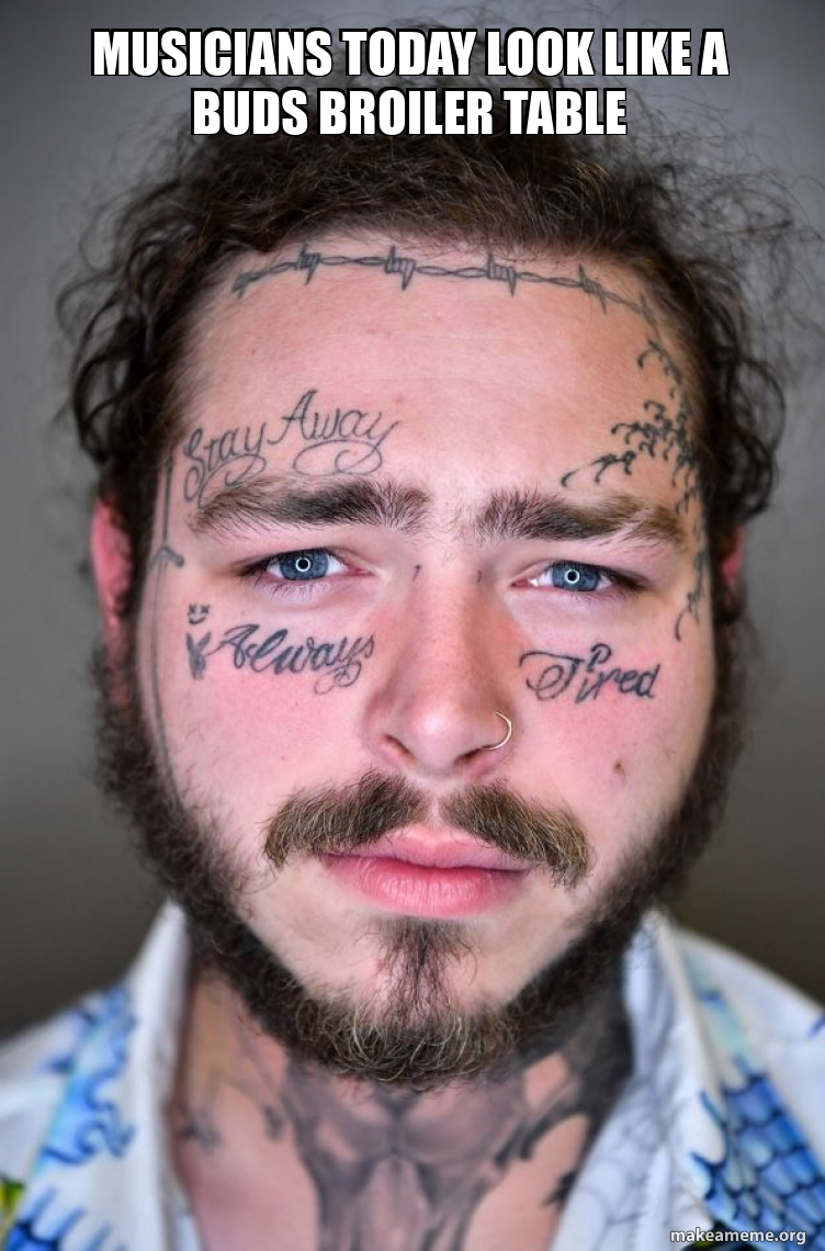 MUSICIANS TODAY LOOK LIKE A BUDS BROILER TABLE Meme Generator