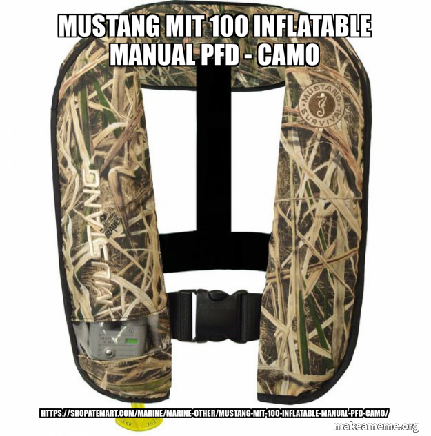 Mustang MIT 100 Inflatable Manual PFD - Camo https://shopatemart.com ...