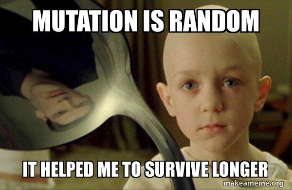Mutation is random It helped me to survive longer - There is no Spoon ...