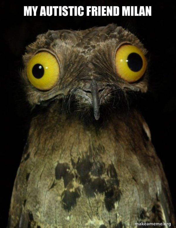 My autistic friend Milan - Weird Stuff I do Potoo Meme Generator