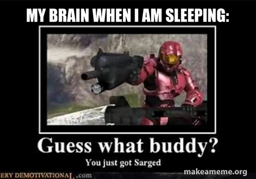 my brain when i am sleeping: Meme Generator