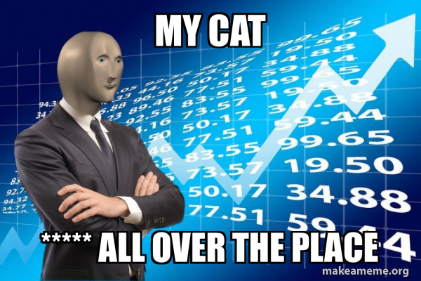 MY CAT ***** ALL OVER THE PLACE - Stonks Only Go Up Meme Generator