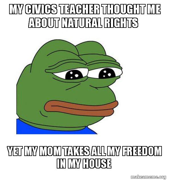 my civics teacher thought me about natural rights yet my mom takes all ...