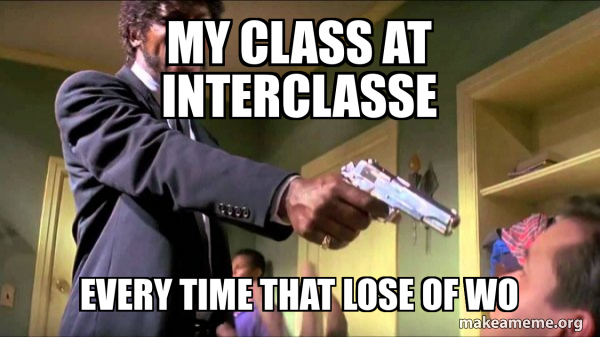 My class at interclasse Every time that lose of WO - Samuel L. Jackson ...