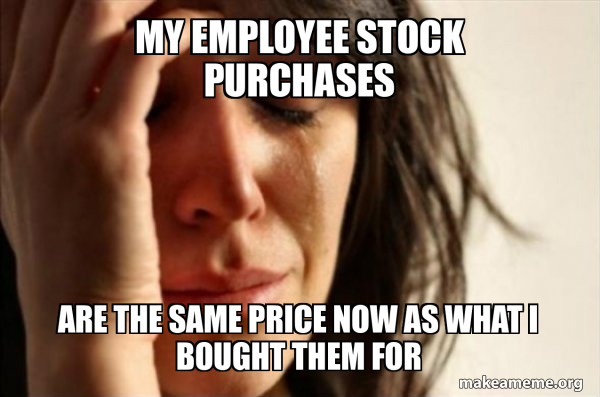 my employee stock purchases are the same price now as what i bought ...