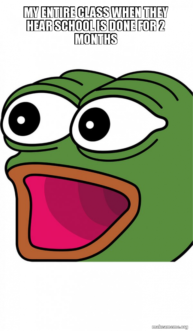 My entire class when they hear school is done for 2 months - Poggers ...
