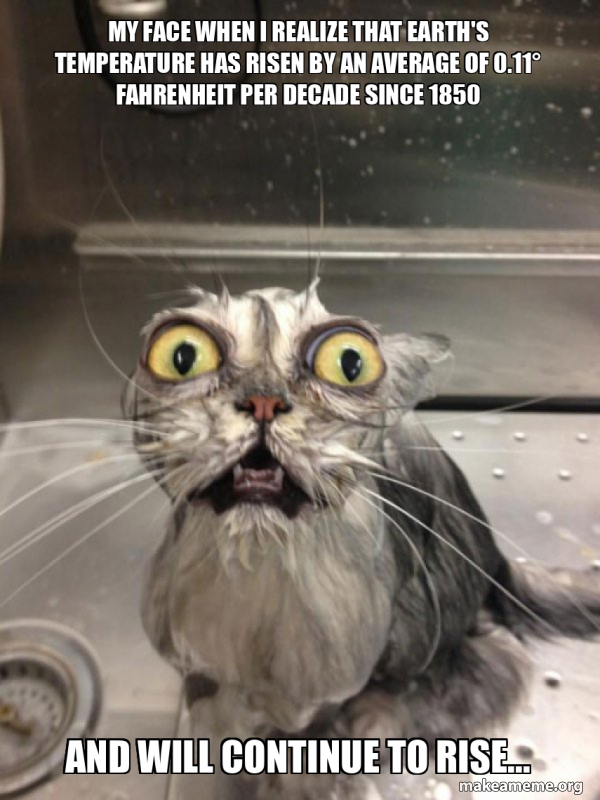 My face when I realize that Earth's temperature has risen by an average ...
