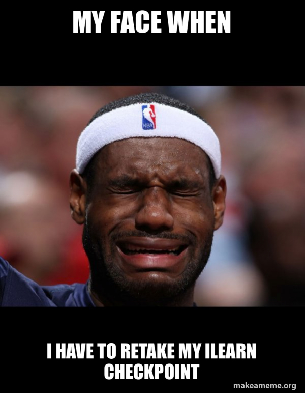 My Face When I have to retake my Ilearn Checkpoint - Lebron Crying Meme ...