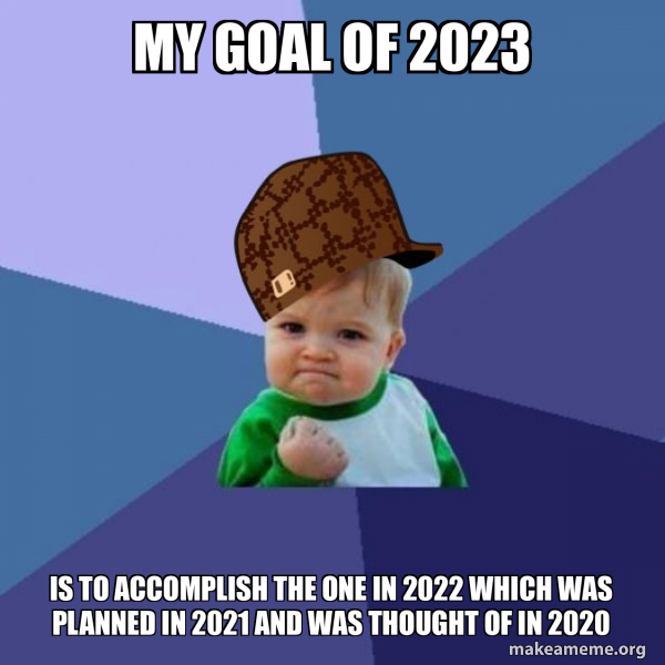 My goal of 2023 Is to accomplish the one in 2022 which was planned in ...